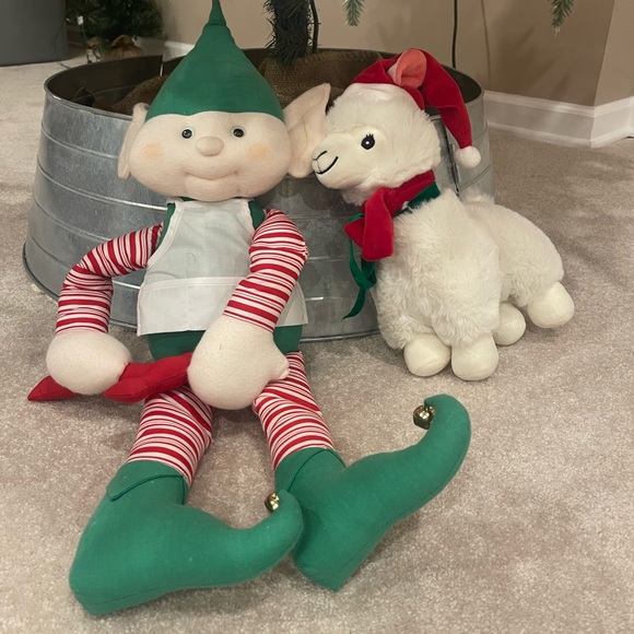 Holiday | Vintage Stuffed Christmas Whimsical Toy Elf Llama Bundle Lot ...
